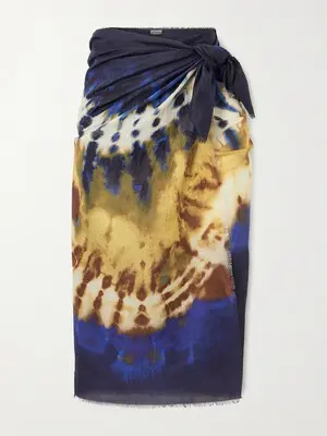 ALEMAIS Martine Tie-dyed Organic Cotton Pareo - Blue