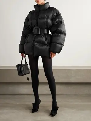 Balenciaga Hourglass Belted Quilted Down Jacket