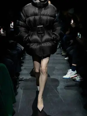 Balenciaga Hourglass Belted Quilted Down Jacket