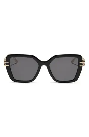 DIFF Dasha 50mm Square Sunglasses - Black/grey