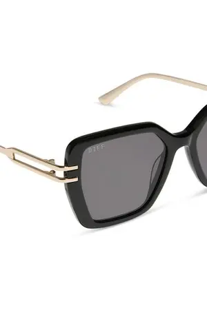 DIFF Dasha 50mm Square Sunglasses - Black/grey
