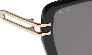 DIFF Dasha 50mm Square Sunglasses - Black/grey