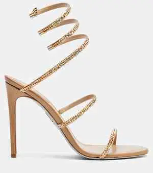 Rene Caovilla Cleo Embellished Satin Sandals