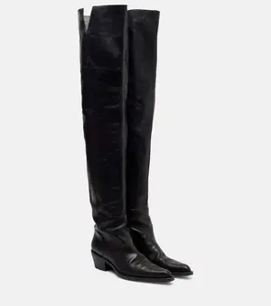 Khaite Clive 35 Leather Over-the-knee Boots - Black