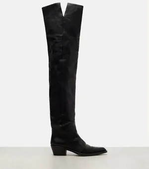 Khaite Clive 35 Leather Over-the-knee Boots - Black