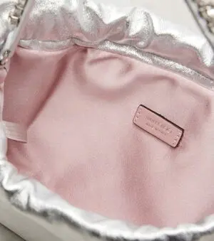 JIMMY CHOO Drawstring Mini Embellished Leather Shoulder Bag