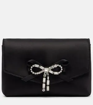 JIMMY CHOO Soft Bow Mini Embellished Clutch - Black