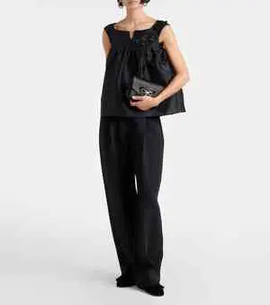 JIMMY CHOO Soft Bow Mini Embellished Clutch - Black