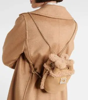 ROGER VIVIER Tres Vivier Suede And Shearling Backpack