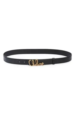 Chloé Iconic Leather Belt - Ebony