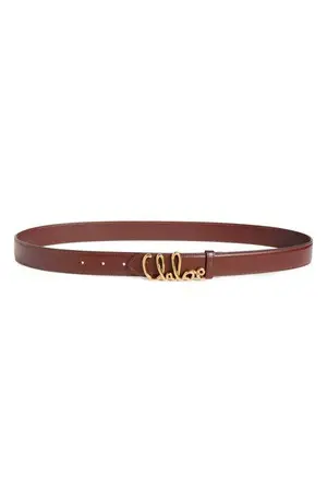 Chloé Iconic Leather Belt - Crafty Brown