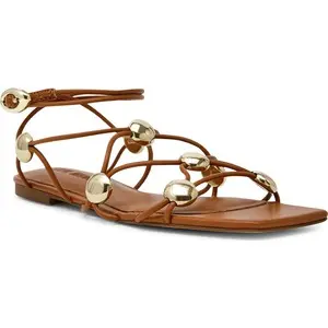 Steve Madden Tides Ankle Strap Sandal - Cognac/gold