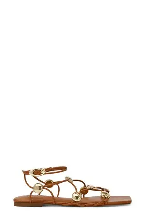 Steve Madden Tides Ankle Strap Sandal - Cognac/gold