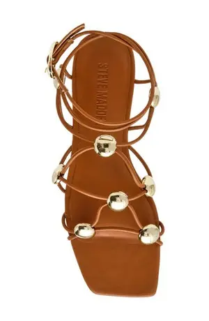 Steve Madden Tides Ankle Strap Sandal - Cognac/gold