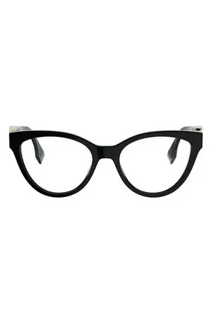 Fendi Ff Diamonds Cat Eye Optical Glasses - Shiny Black