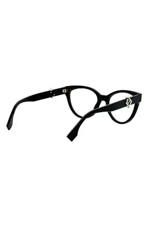 Fendi Ff Diamonds Cat Eye Optical Glasses - Shiny Black