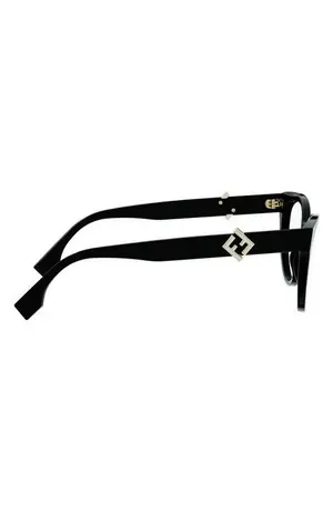 Fendi Ff Diamonds Cat Eye Optical Glasses - Shiny Black