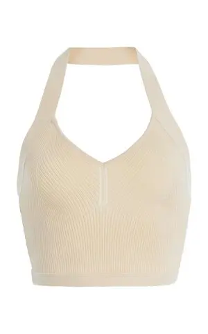 Wardrobe.NYC Knit Halterneck Top - Ivory