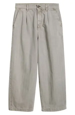 Topman Herringbone Pleated Barrel Pants