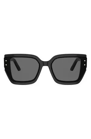 Dior Signature S14i 64mm Oversize Square Sunglasses - Shiny Black/smoke