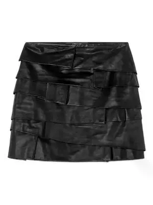 Versace Leather Layered Skirt