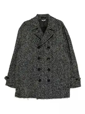 BLACK COMME DES GARÇONS Herringbone Double-breasted Coat