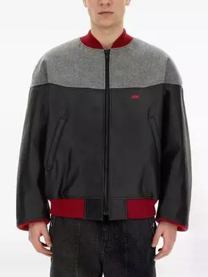 AIE Colour-block Bomber Jacket - Black