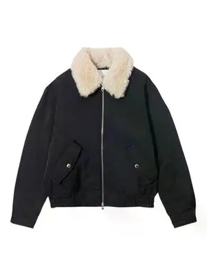 DUNST Faux Shearling-collar Jacket - Black