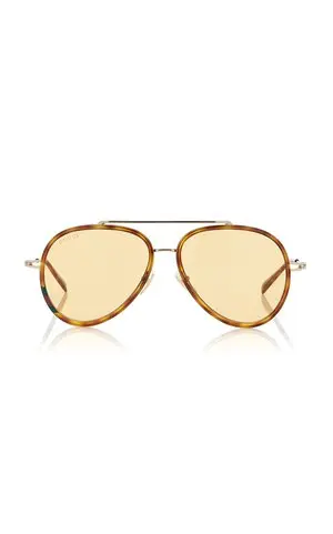 Gucci Aviator-frame Metal Sunglasses - Gold