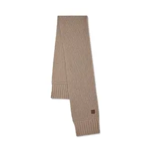 Mulberry Chunky Ribbed Scarf - Oat Lambswool