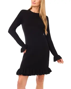 CECE DUPRAZ Long Sleeve Ruffle Sweater Dress