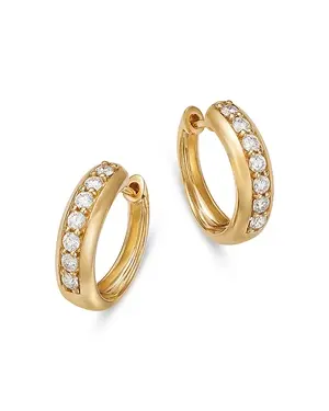Diamond Huggie Hoop Earrings