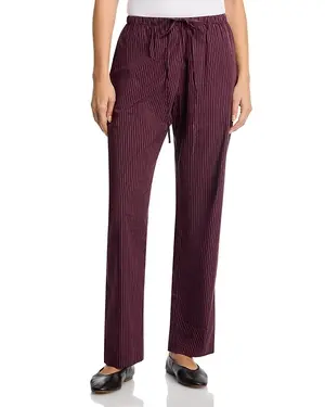 LESET Striped Tie Pants - Bordeaux/rose Stripe