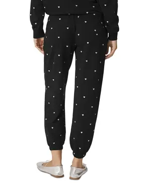 Splendid Embroidered Jogger Pants - Black/ivory