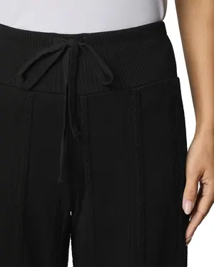 Splendid Cable Lounge Wide Leg Pants - Black