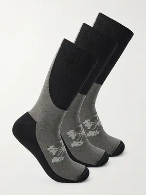 PORTAL Lineage Three-pack Cotton-blend Socks - Black
