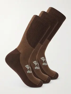 PORTAL Lineage Three-pack Cotton-blend Socks - Brown