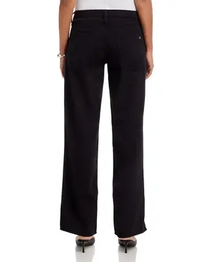 Rag & Bone Featherweight Cam Low Rise Full Length Relaxed Straight Leg Jeans In Wash - Black