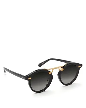 Krewe Round Sunglasses, 63mm - Black Shadow