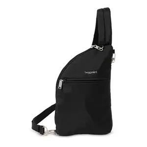 BAGGALLINI Travel Anti-theft Half Moon Sling Bag - Black