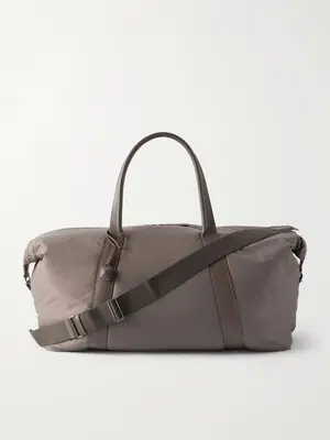 Loro Piana Leather-trimmed Shell Weekend Bag - Brown
