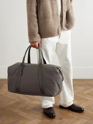 Loro Piana Leather-trimmed Shell Weekend Bag