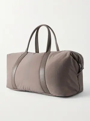 Loro Piana Leather-trimmed Shell Weekend Bag