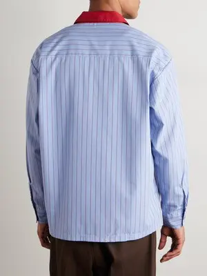 NEIGHBORHOOD Logo-embroidered Striped Woven Shirt