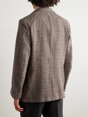 DRAKE'S Checked Wool-tweed Blazer