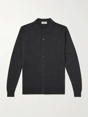 John Smedley Tibor Merino Wool Cardigan - Gray