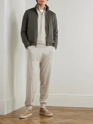 John Smedley Henning Tapered Merino Wool Sweatpants - Gray