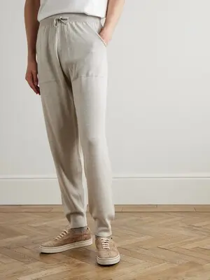 John Smedley Henning Tapered Merino Wool Sweatpants - Gray