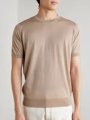 John Smedley Hilcote Merino Wool And Sea Island Cotton-blend T-shirt
