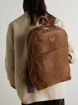 Bennett Winch Leather-trimmed Suede Backpack